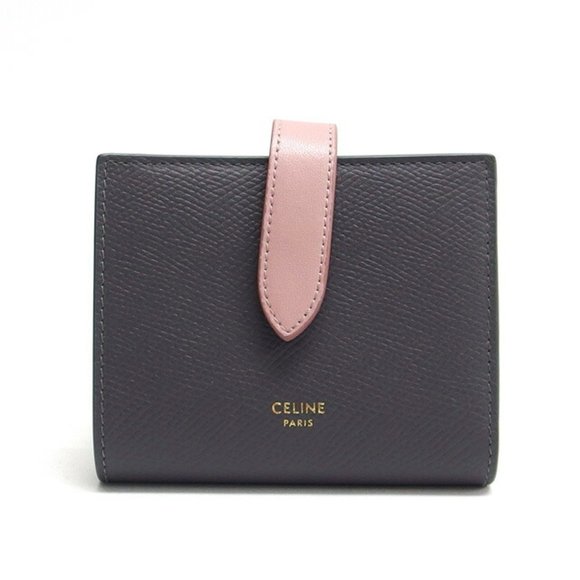 Celine | Accessories | Celine Bifold Compact Wallet Gray X Pink | Poshmark